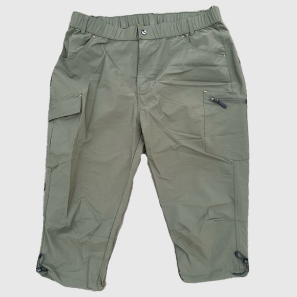 Other | Olive Green Capris Cargo Pants With Pockets | Poshmark